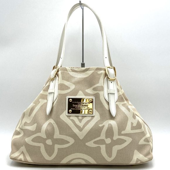 Louis Vuitton | Bags | Louis Vuitton Cream Leather Tote Bag | Poshmark